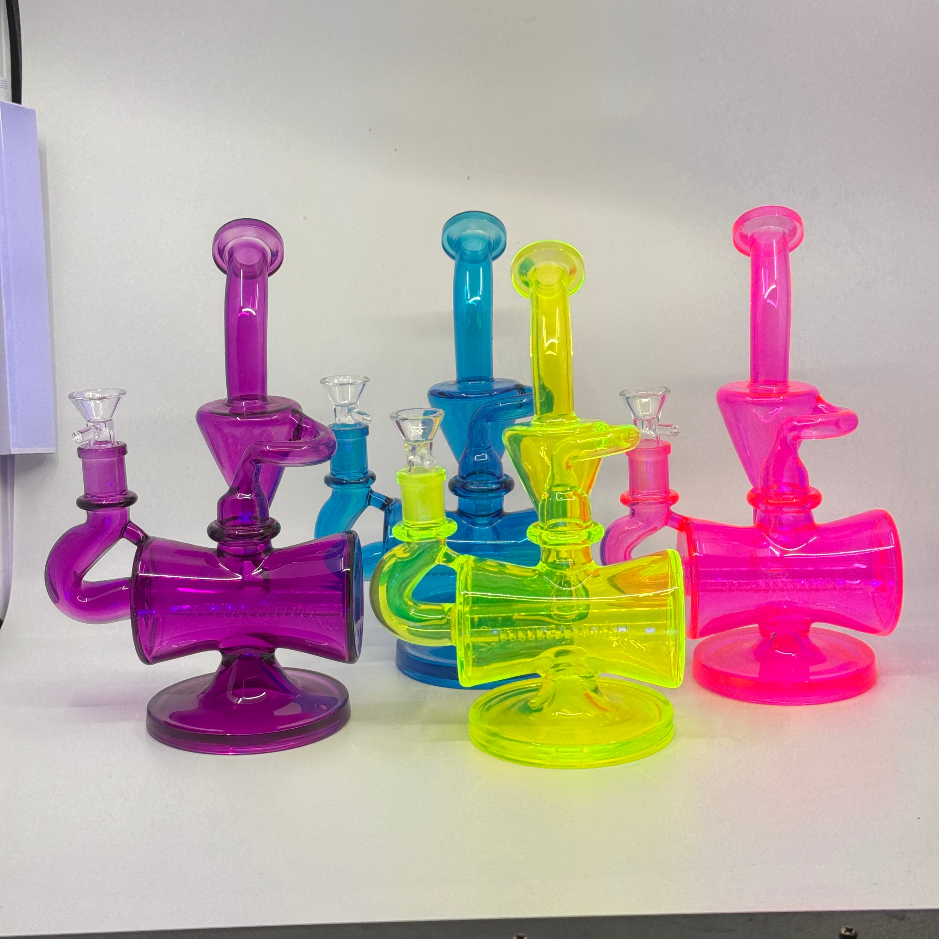 10” inline tank fancy dab rig – RK Quality Glass